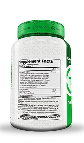 Top Secret Nutrition Digestive Enzymes with Prebiotics and Probiotics, and Bioperine for Better Digestion and Nutrient Absorption, Helps with Bloating and Gas (90 veggie caps)