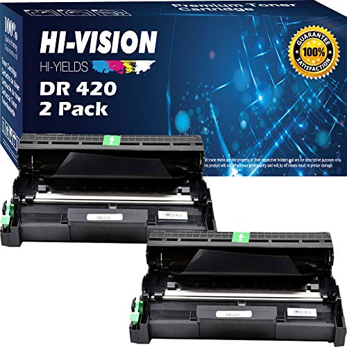 Hi Vision Compatible Drum Unit Replacement for Brother DR420 DR 420 (Black, High Yield, 2-Pack)