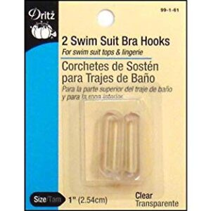 Dritz Swim Suit Bra Hook Clear 1'' , 2/PK