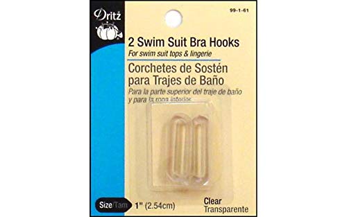 Dritz Swim Suit Bra Hook Clear 1'' , 2/PK