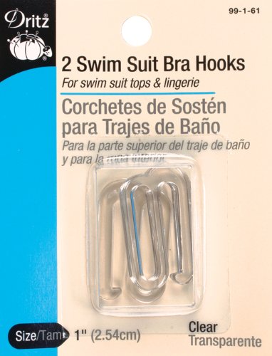 Dritz Swim Suit Bra Hook Clear 1'' , 2/PK