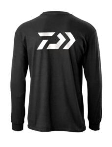 daiwa d-vec black print long sleeve t-shirt white l