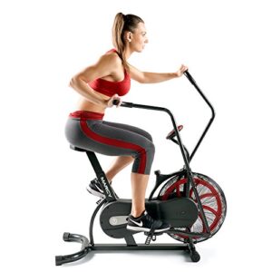 marcy fan exercise bike with air resistance system – red and black – ns-1000