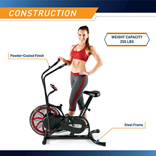 Marcy Fan Exercise Bike with Air Resistance System – Red and Black – NS-1000