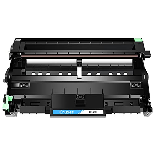 Cruxer Black Toner Cartridge + Drum Unit Replacement Set Compatible for Brother TN360 TN-360 DR360 DR-360 Used for HL-2140 HL-2170W MFC-7840W MFC-7340 MFC-7345N DCP-7040 Printer (1 Toner, 1 Drum)