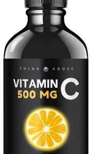 Think Above Liquid Vitamin C - High Dose - Vitamin C Drops - for Adults and Kids - 500 mg - Liquid VIT C - Non GMO - Vitamin C Liquid Supplement (4 fl oz 120 ml)