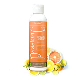 vegielight passionc liposomal vitamin c 1000mg – true encapsulation – high absorption low sodium liquid formula – high dose vit c antioxidant – refreshing pineapple flavor