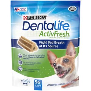 dentalife purina activfresh daily oral care mini dog chews – 56 treats