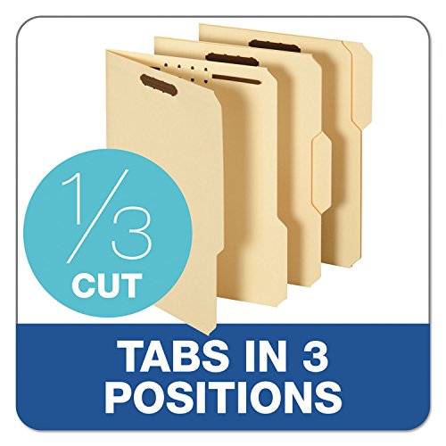 Pendaflex 1453718Pt Top Tab Fastener Folder, 1/3 Cut Top Tab, Letter, 18 Point, Manila, 50/Box