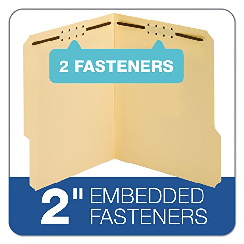 Pendaflex 1453718Pt Top Tab Fastener Folder, 1/3 Cut Top Tab, Letter, 18 Point, Manila, 50/Box