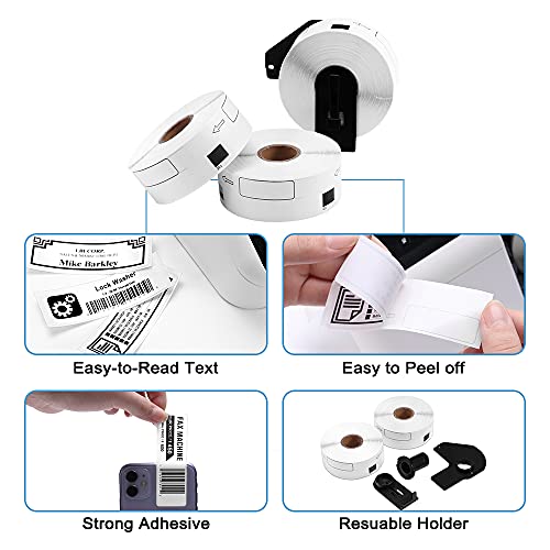 COLORWING Compatible Brother Labels DK-1201 12 Rolls and DK-1202 8 Rolls