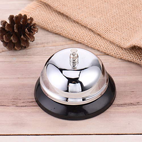 Call Bell 3.35 Inch Diameter with Metal Anti-Rust Construction, Ringing, Durable, Desk Bell Service Bell for Hotels, Schools, Restaurants, Reception Areas, Hospitals, Warehouses(Silver)