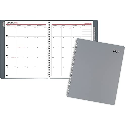 Office Depot® Brand Monthly Planner, 8-1/2" x 11", Silver, January To December 2023, OD001630