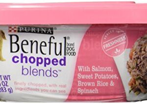 Purina Beneful Chopped Blends Wet Dog Food, With Salmon, Sweet Potatoes, Brown Rice and Spinach, 10 Oz Tub (8 Pack)