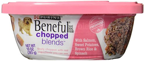 Purina Beneful Chopped Blends Wet Dog Food, With Salmon, Sweet Potatoes, Brown Rice and Spinach, 10 Oz Tub (8 Pack)