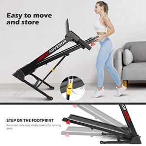 ADVENOR Treadmill Motorized Treadmills 2.5 HP Electric Running Machine Folding Exercise Incline Fitness Indoor (Black)