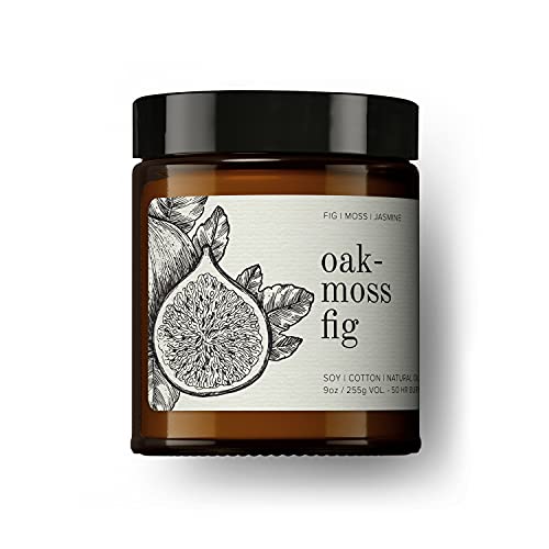 Broken Top - Oakmoss Fig|9 oz. Fig, Moss, Wood & Jasmine. Pure Soy Wax Candle. 50-Hour Burn Time. Natural Cotton Wick, Vegan, No Parabens, No Phthalates