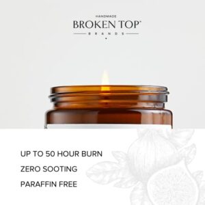 Broken Top - Oakmoss Fig|9 oz. Fig, Moss, Wood & Jasmine. Pure Soy Wax Candle. 50-Hour Burn Time. Natural Cotton Wick, Vegan, No Parabens, No Phthalates