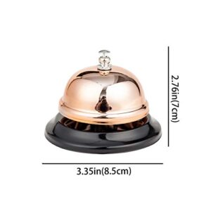 ASIAN HOME Call Bell, 3.35 Inch Diameter, Gold Chrome Finish, All-Metal, Desk Bell Service Bell for Hotels, Schools, Restaurants, Reception Areas, Hospitals, Customer Service, Gold (1 Bell)