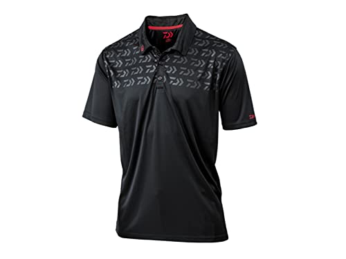 Daiwa Fishing Polo Shirt Black Polo Shirt Logo Front Chest L