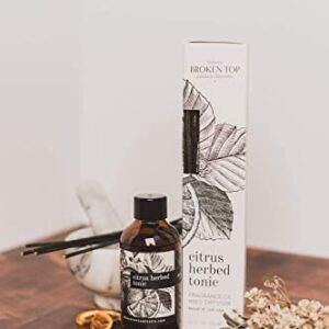 BROKEN TOP Natural Reed Diffuser Set. Citrus & Oakmoss. Reed Diffusers for Bedroom, Living Room, Office. Long Lasting Fragrance Diffuser. No Parabens & Phthalates - Citrus Herbed Tonic, 3.5 fl.oz