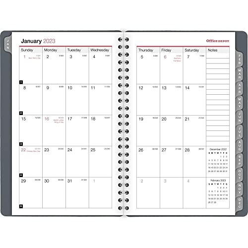 Office Depot® Brand Weekly/Monthly Planner, 5" x 8", Silver, January To December 2023, OD710330