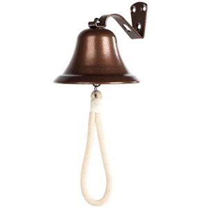 hanging bell dinner bell outdoor bell bracket mount wall bell indoor rope bell ship/boat/nautical/door/school/reception/home/church bell(copper)