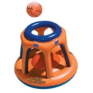 Swimline Basketball Hoop Giant Shootball Inflatable Fun Swimming Pool Water Game Set and UFO Lounge Chair Float with Built-in Squirt Gun, (2 Pack)