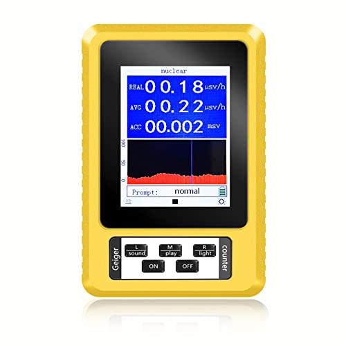 Geiger Nuclear Radiation Detector, Ionizing Radiation Tester 2 in One, Nuclear Radiation Tester Radiation Dose Alarm, Small Portable High-Precision Detector Suitable for Home Improvement