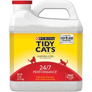 tidy cats 24/7 performance multi cat clumping litter, 14 lb