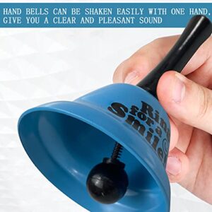 Hand Bell Loud Dinner Bell Service Bell 5.3 Inch Metal Call Bell Hand Bells Classroom Bell for Schools,Offices,Reception,Hotels (BLUE)