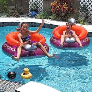 Swimline 9078 Inflatable UFO Lounge Chair Swimming Pool Float with Built-in Squirt Gun for Adults and Kids Ages 4 Years and Up, (4 Pack)