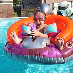 Swimline 9078 Inflatable UFO Lounge Chair Swimming Pool Float with Built-in Squirt Gun for Adults and Kids Ages 4 Years and Up, (4 Pack)