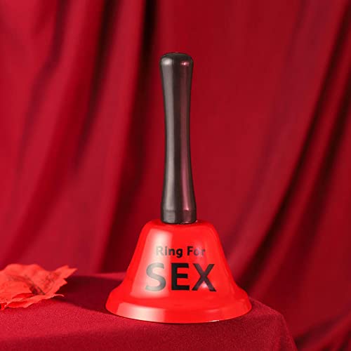 Huqqi 2 Pack Hand Bell Service Bell Bar Counter Top Service Call Bell Ring Reception, Novelty Funny Romantic Toy for Home Ornament Single Party Bells (Red)