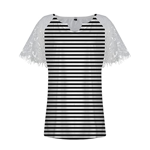 Summer Short Sleeve Shirts for Women Print Tunic Tops Generic, V Neck Chiffon Blouses for Women Dressy Womens Business Casual Outfits Mwomens St Patricks Day Shirt Women's Short Sleeve T -Shirt