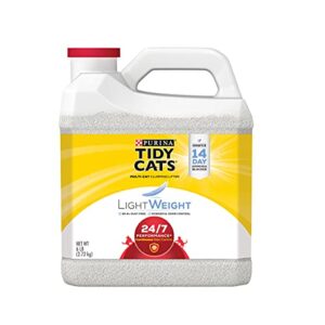 purina tidy cats light weight, low dust, clumping cat litter, 24/7 performance multi cat litter – 6 lb. jug