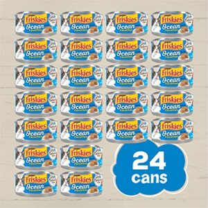 Friskies Purina Wet Cat Food Pate Ocean Favorites with Natural Tuna, Brown Rice and Peas - (24) 5.5 oz. Cans