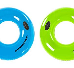 Swimline 36'' Waterpark-Style Handle Ring Tube, Colors May Vary