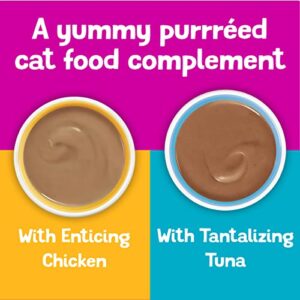 Friskies Purina Pureed Cat Food Topper Variety Pack, Lil' Shakes with Chicken and with Tuna Varieties - (2 Packs of 18) 1.55 oz. Pouches