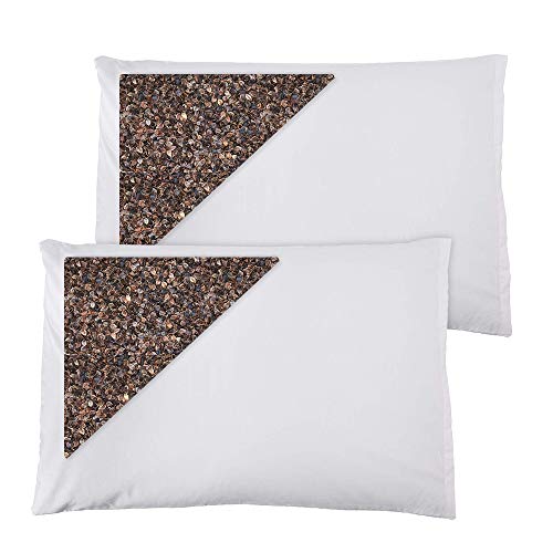 Daiwa Felicity 100% Natural Premium Buckwheat Sobakawa Pillow with Pillow Protective Cover (2 Pack)