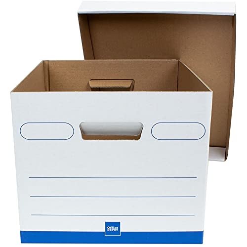 Office Depot® Brand Medium Quick Set Up Corrugated Medium-Duty Storage Boxes With Lift-Off Lids And Built-In Handles, Le