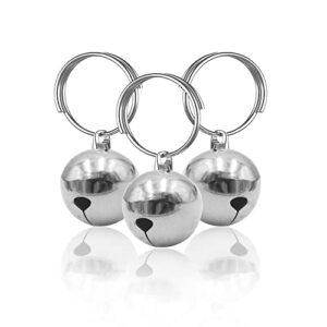 coastal pet pet bells for dog cat collar charm pet pendant accessories stainless steel, 3 pcs anti-lost training bells for collars, suitable for pet pendant accessories,1/2-inch, silver