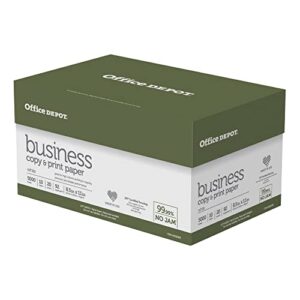 office depot® brand business multi-use print & copy paper, letter size (8 1/2″ x 11″), 92 (u.s.) brightness, 20 lb, whit