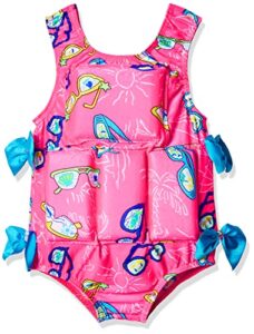 my pool pal girls’ flotation swimsuit, pink sunglasses, extra small