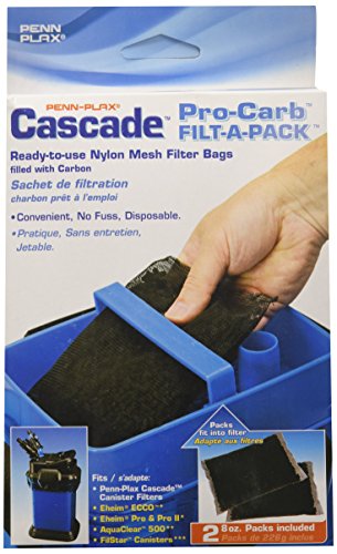 Penn-Plax Cascade Pro-C Aquarium Canister Filter Media Bags – 8 Oz – 2-Pack