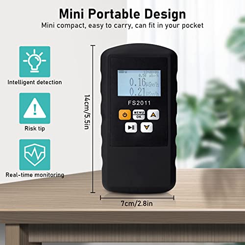 ZWJABYY Professional Nuclear Radiation Detector,Personal Radiation Dose Alarm Radioactive Geiger Counter Nuclear Radiation Detector,Portable Digital Meter High Sensitivity Accuracy