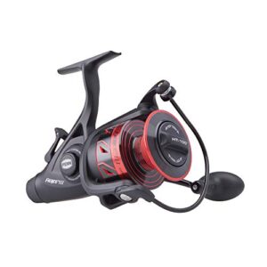 penn fierce iii live liner spinning fishing reel, red, black, 6000 – plastic clam