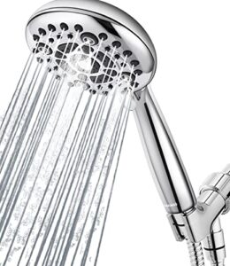 dakings 6 modes high flow handheld shower head set upgraded 5 inch shower heads with handheld spray with premium chrome hand held showerhead 60 inch stainless steel hose for low water pressure