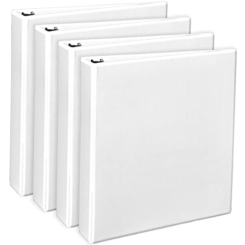 Office Depot® Brand Durable View 3-Ring Binder, 1 1/2" Round Rings, 49% Recycled, White, Pack Of 4