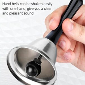 HABGP Silver Steel Hand Bells for Adults, Weddings Decoration, Call Bells, Service Bell, Care for The Sick and Elderly, Call for Pets, 1 Pack